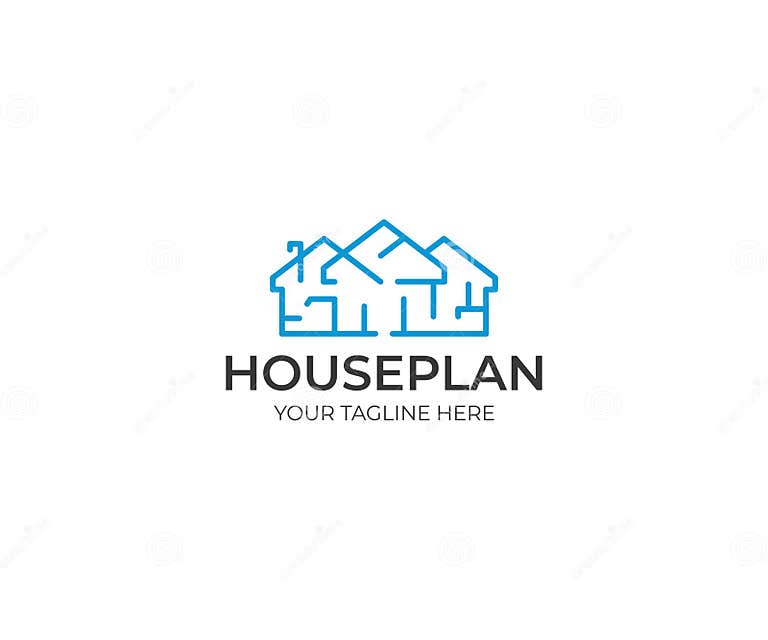 House Plan Logo Template. Floorplan Vector Design Stock Vector ...