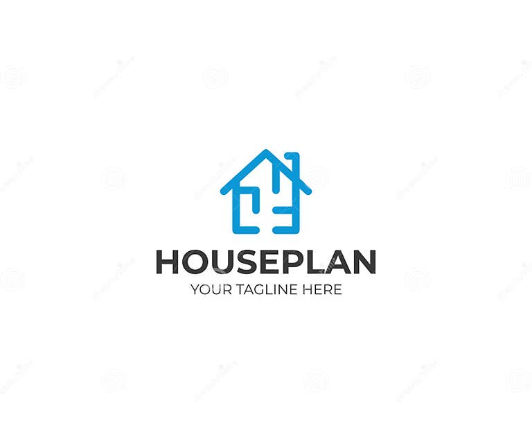 House Plan Logo Template. Floorplan Vector Design Stock Vector ...