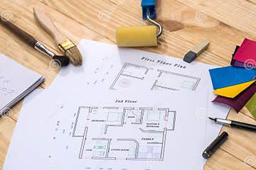 House Plan with Patterns of Colors Stock Image - Image of design ...