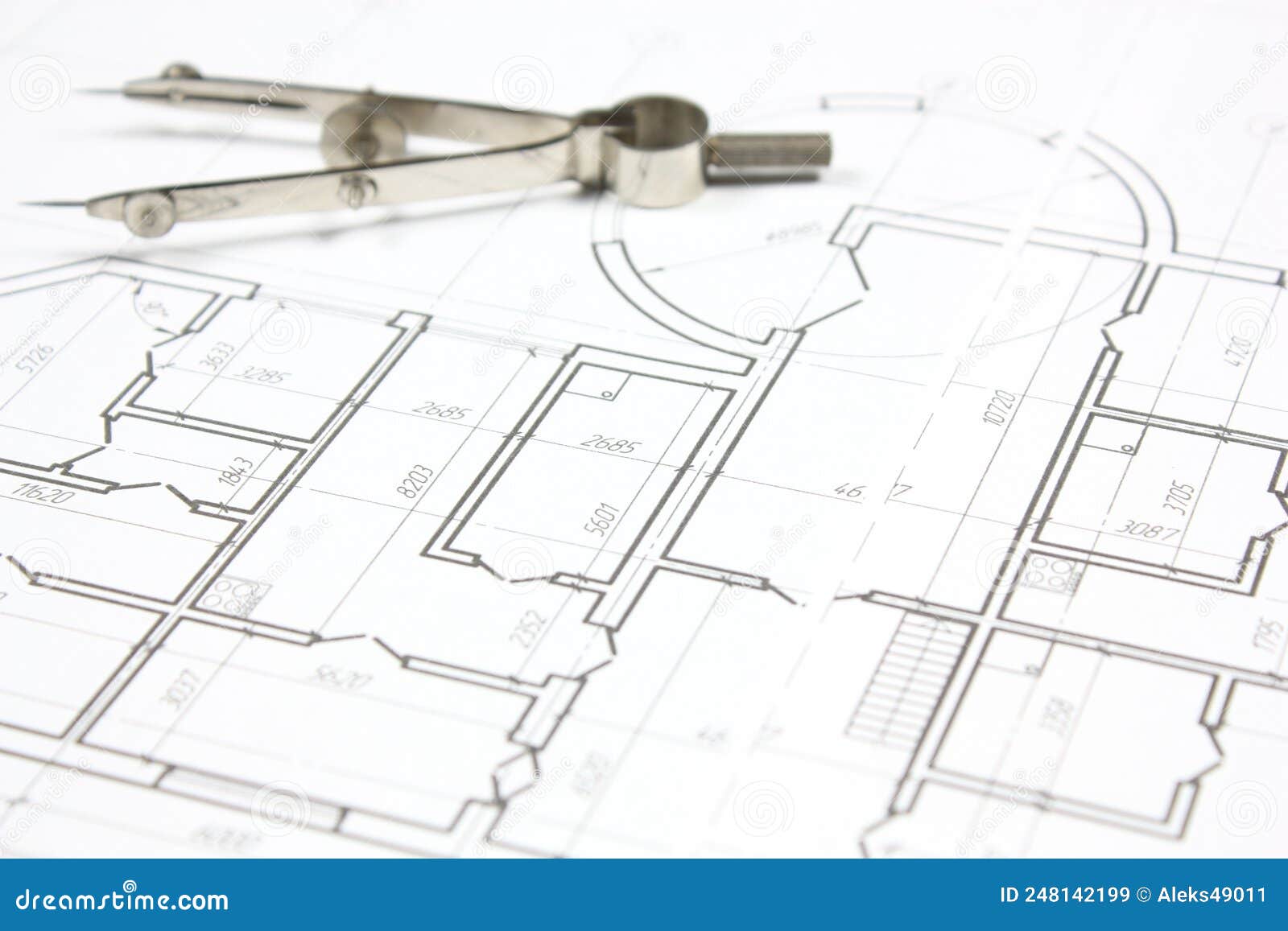 House Plan Project .Technical Drawings with Measure Tools.Industrial ...