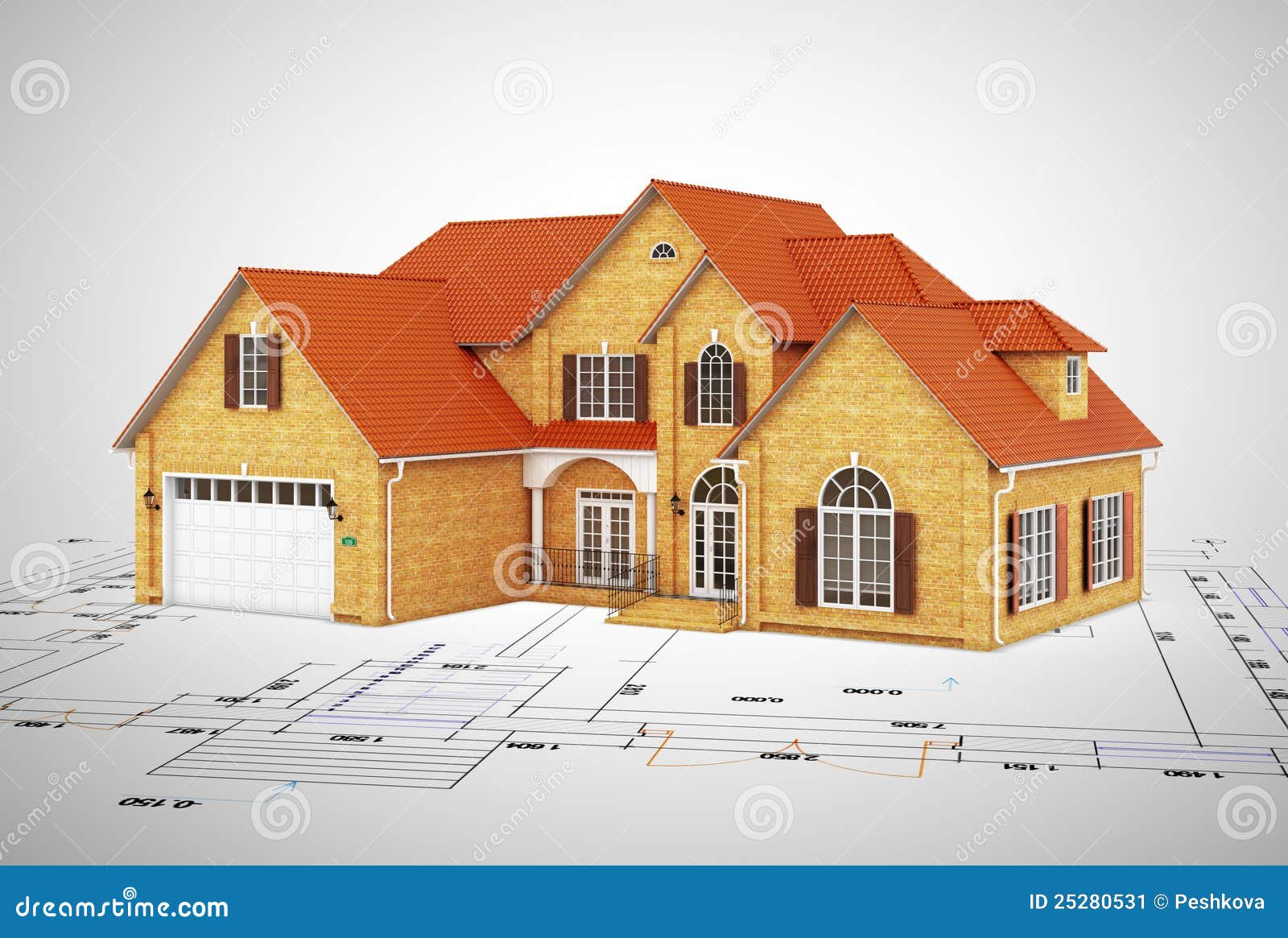 House and plan to build stock illustration. Illustration of drawing ...