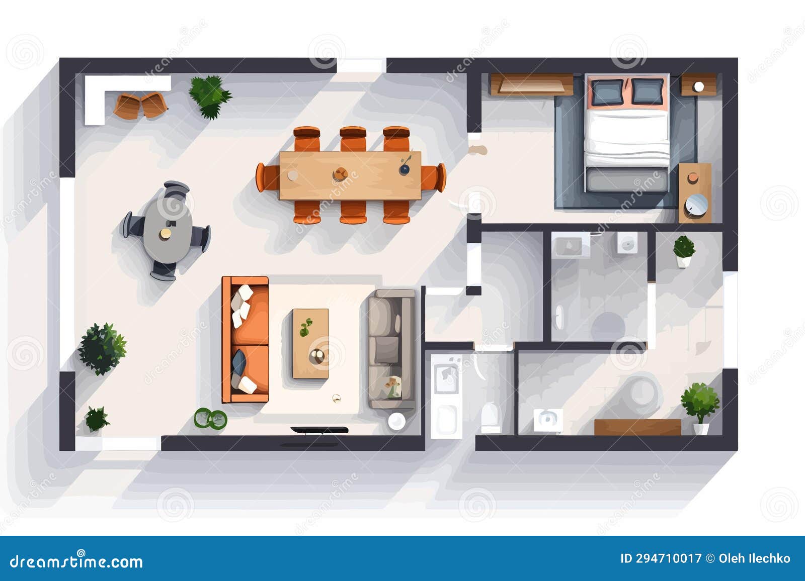 House Plan Top View Vector Flat Minimalistic Isolated Vector Style ...