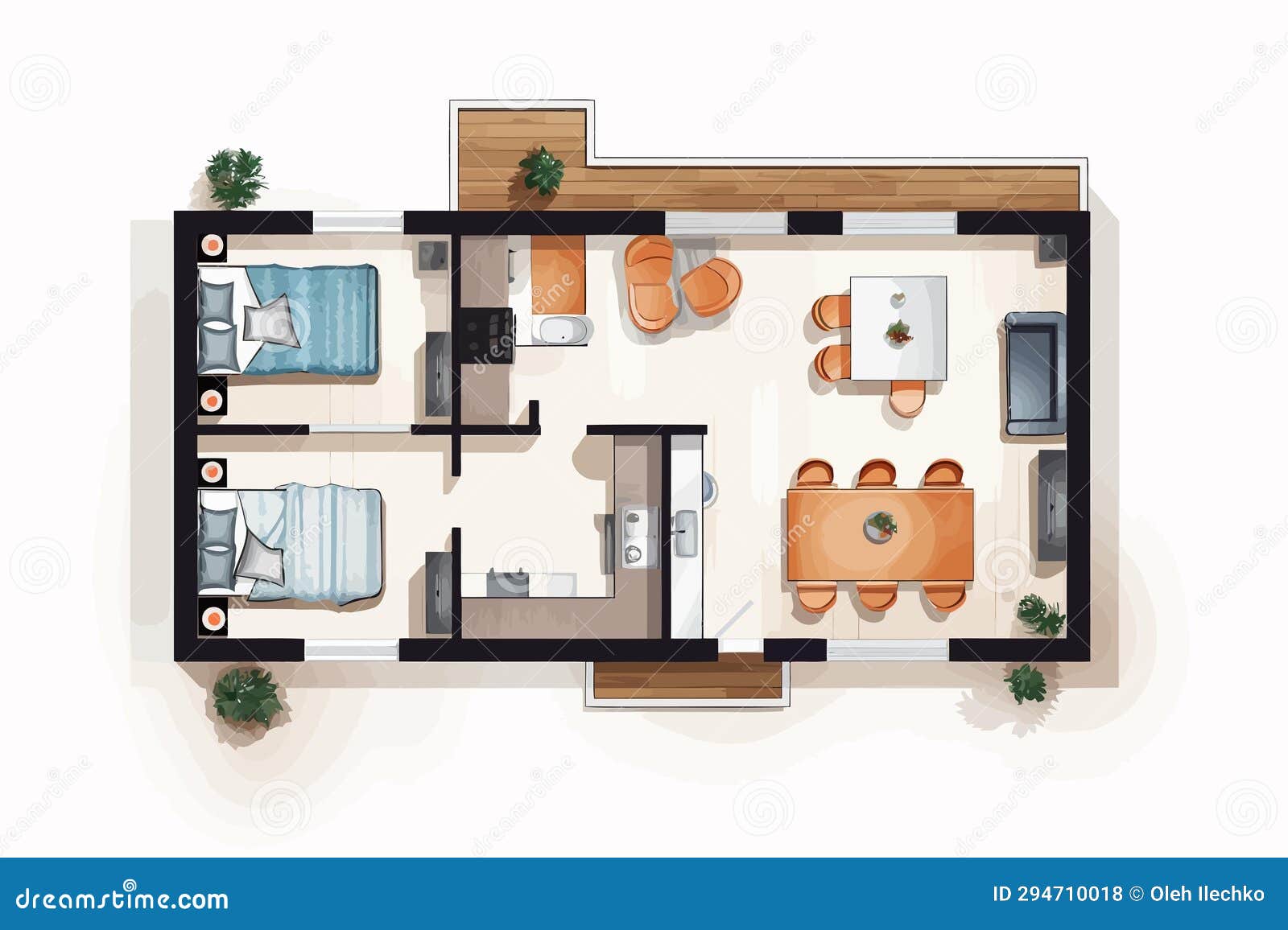 House Plan Top View Vector Flat Minimalistic Isolated Vector Style ...
