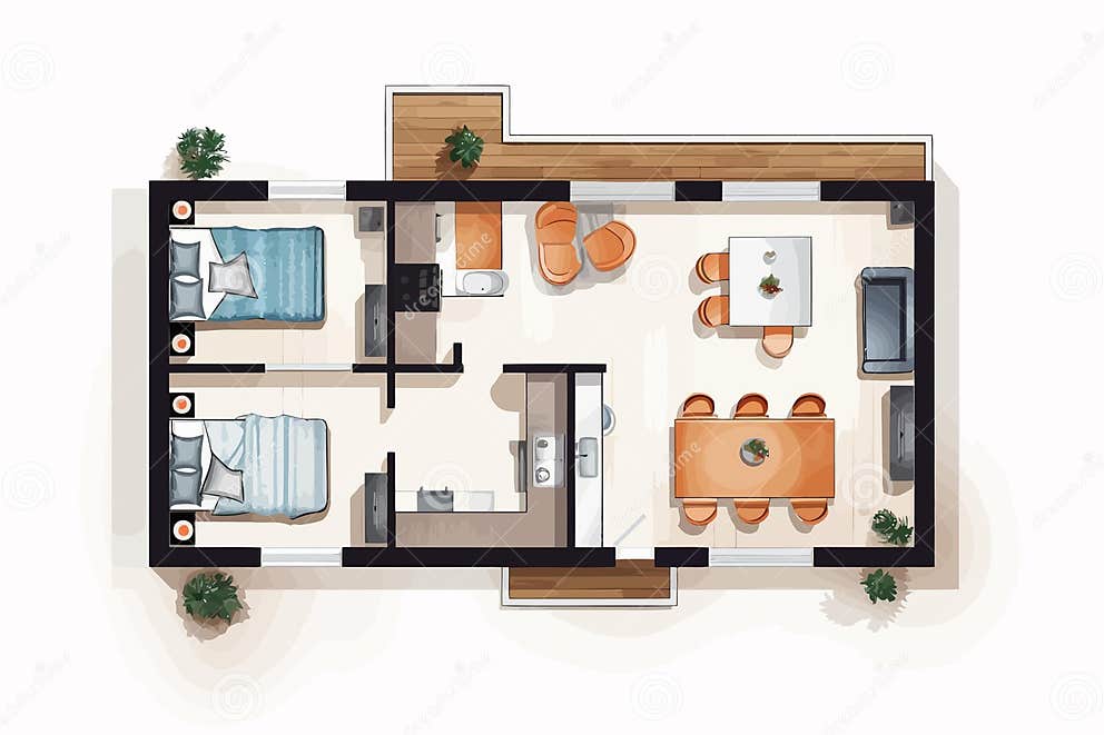 House Plan Top View Vector Flat Minimalistic Isolated Vector Style ...