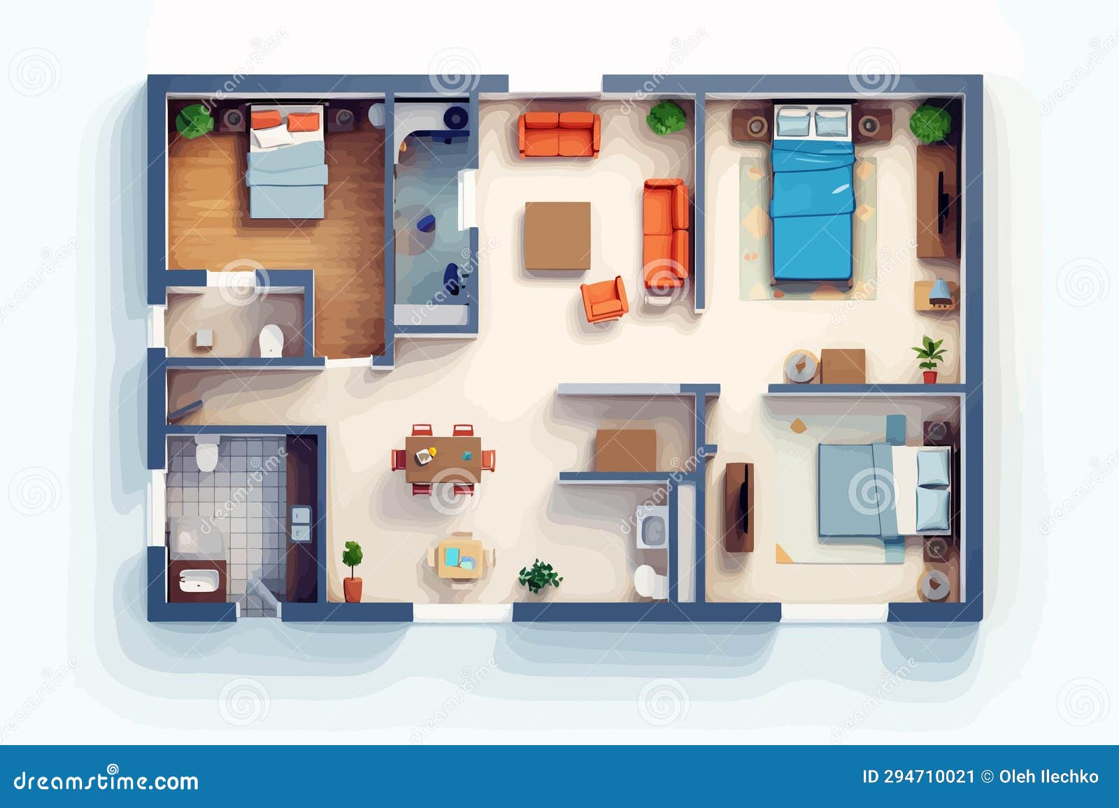 House Plan Top View Vector Flat Minimalistic Isolated Vector Style ...