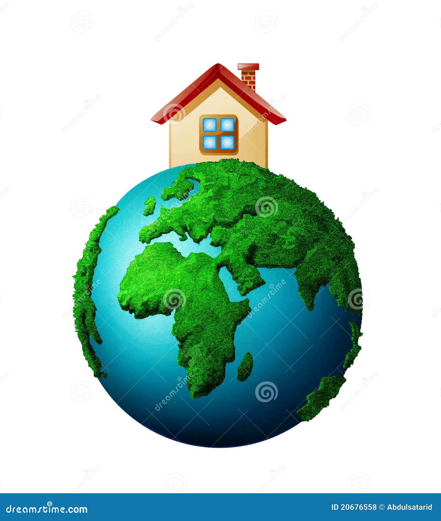 House and planet stock illustration. Illustration of ocean - 20676558