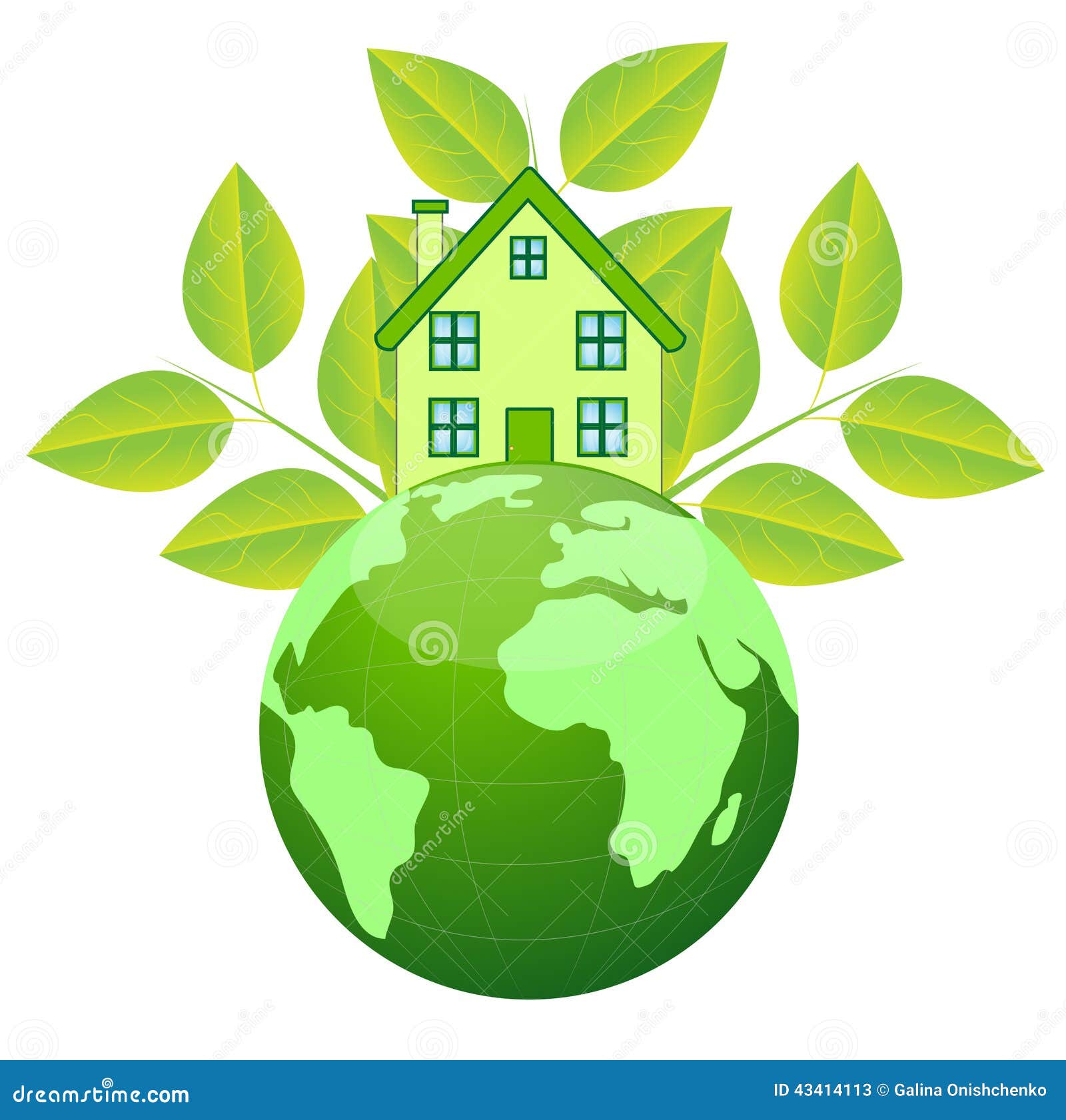 House and Planet Earth on a White Background Stock Vector ...