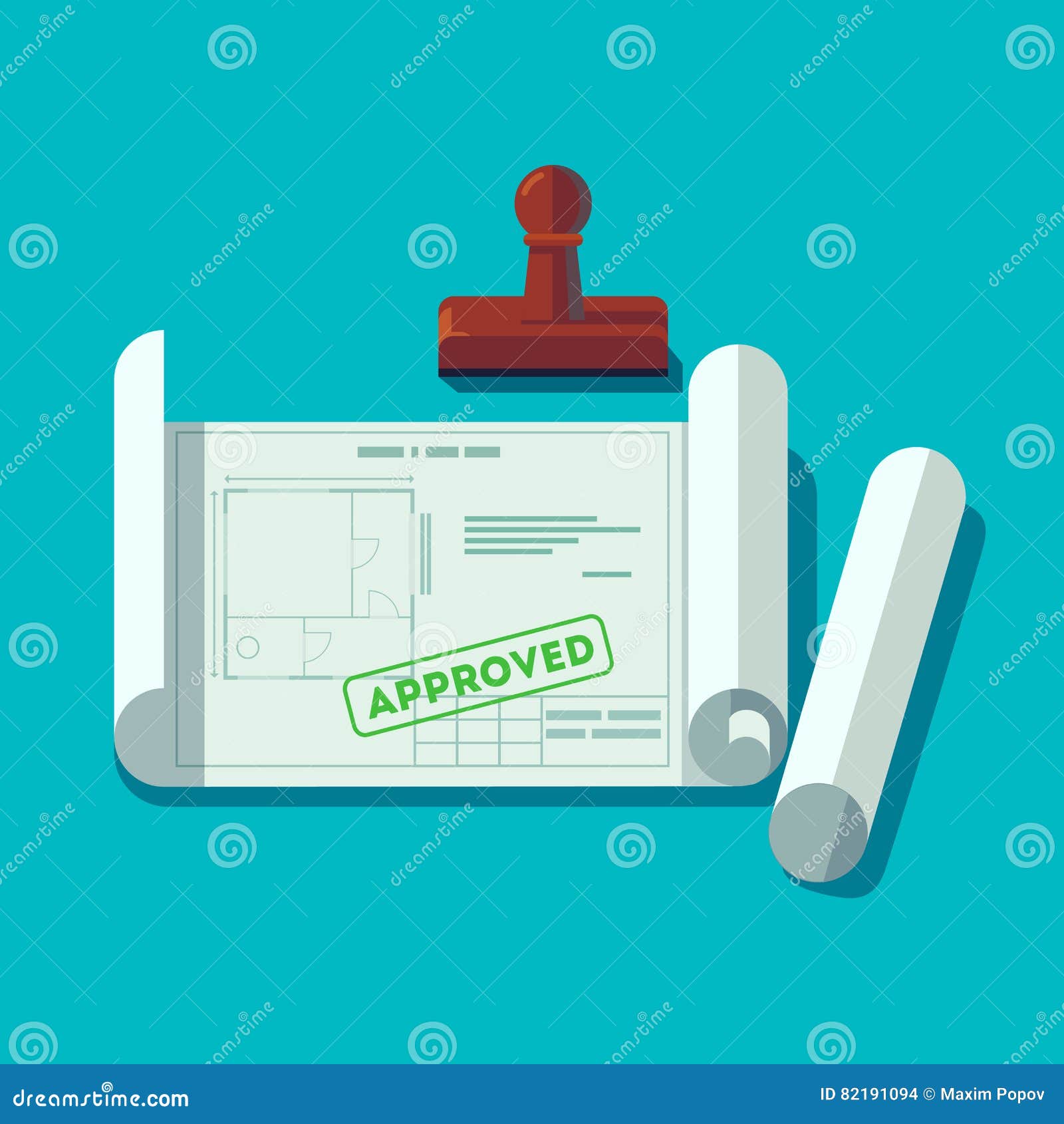 Permission For Building Construction Vector Isometric Illustration ...