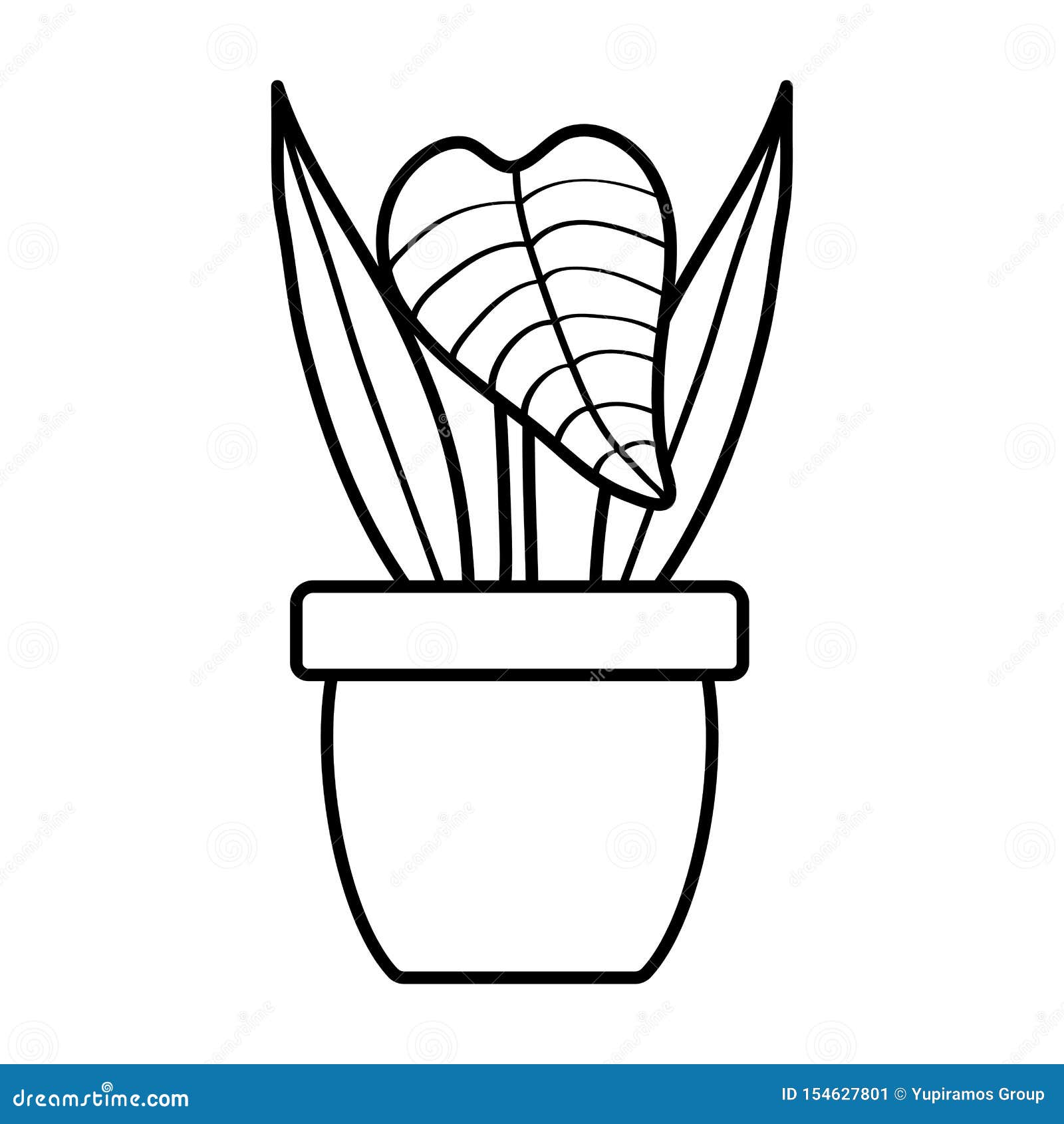 House Plant In Ceramic Pot Stock Vector Illustration Of Care 154627801