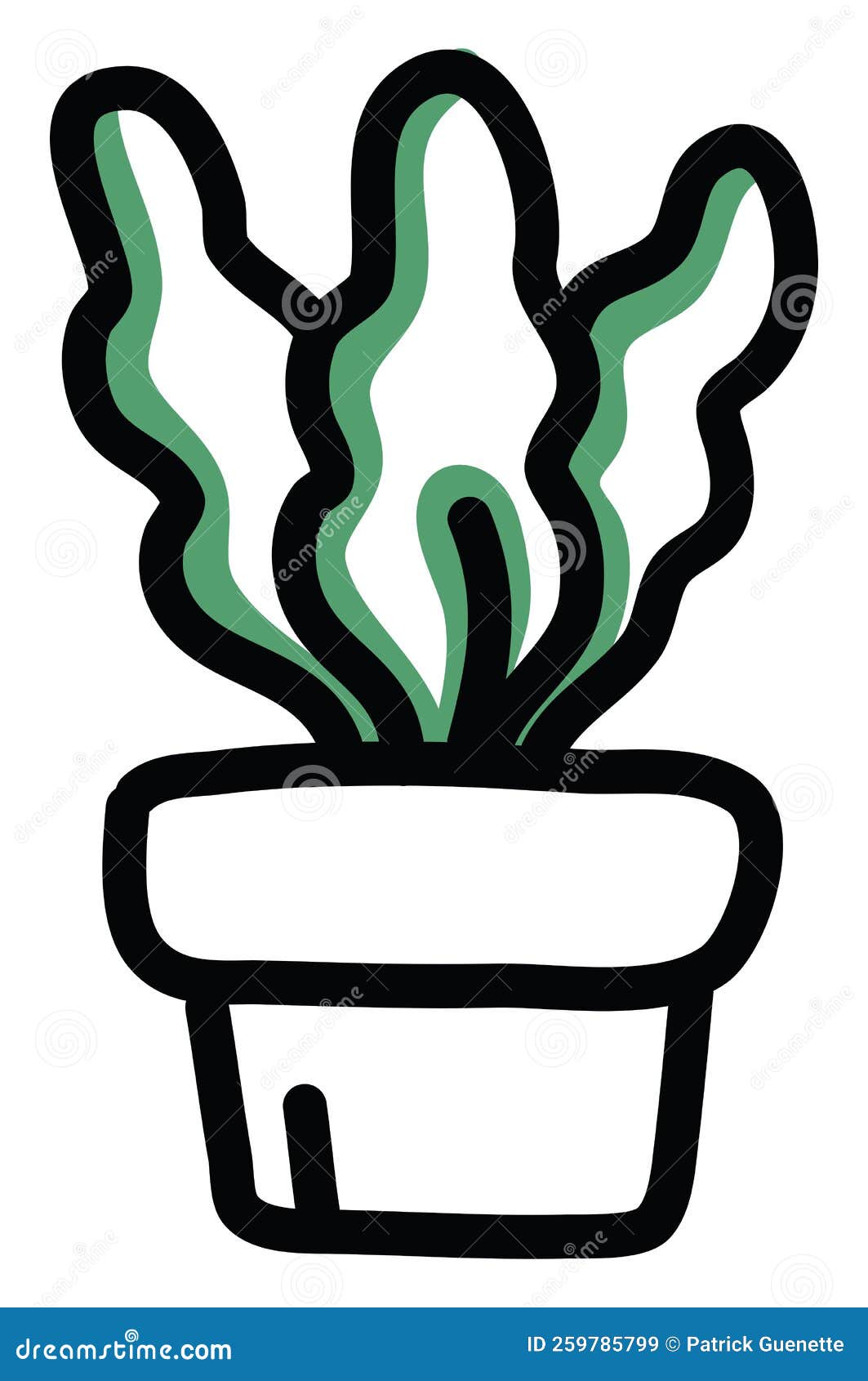 House Plant with Wavy Leaves, Icon Stock Vector - Illustration of ...