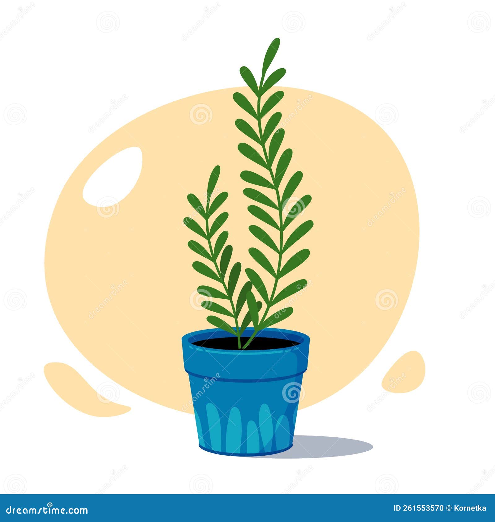 House Plants in Pot. Trendy Plants in Flat Style Stock Vector ...