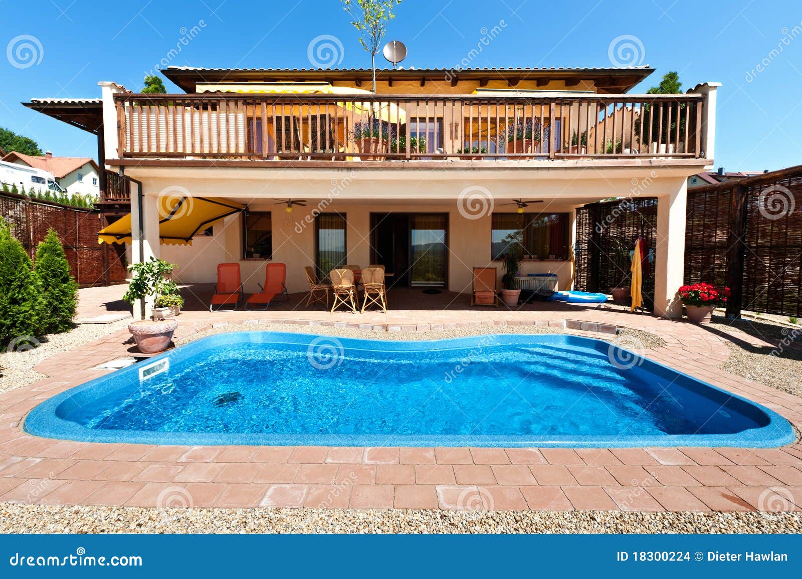 House and Pool stock photo. Image of luxury, building - 18300224