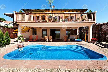 House and Pool stock photo. Image of luxury, building - 18300224