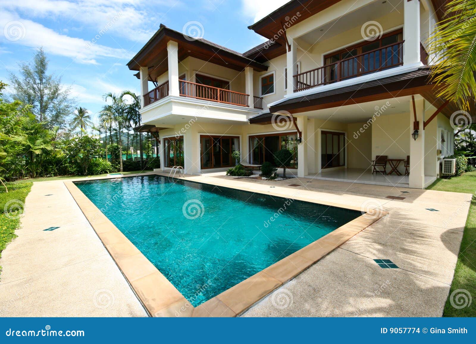 House and pool. stock photo. Image of property, home, beautiful - 9057774