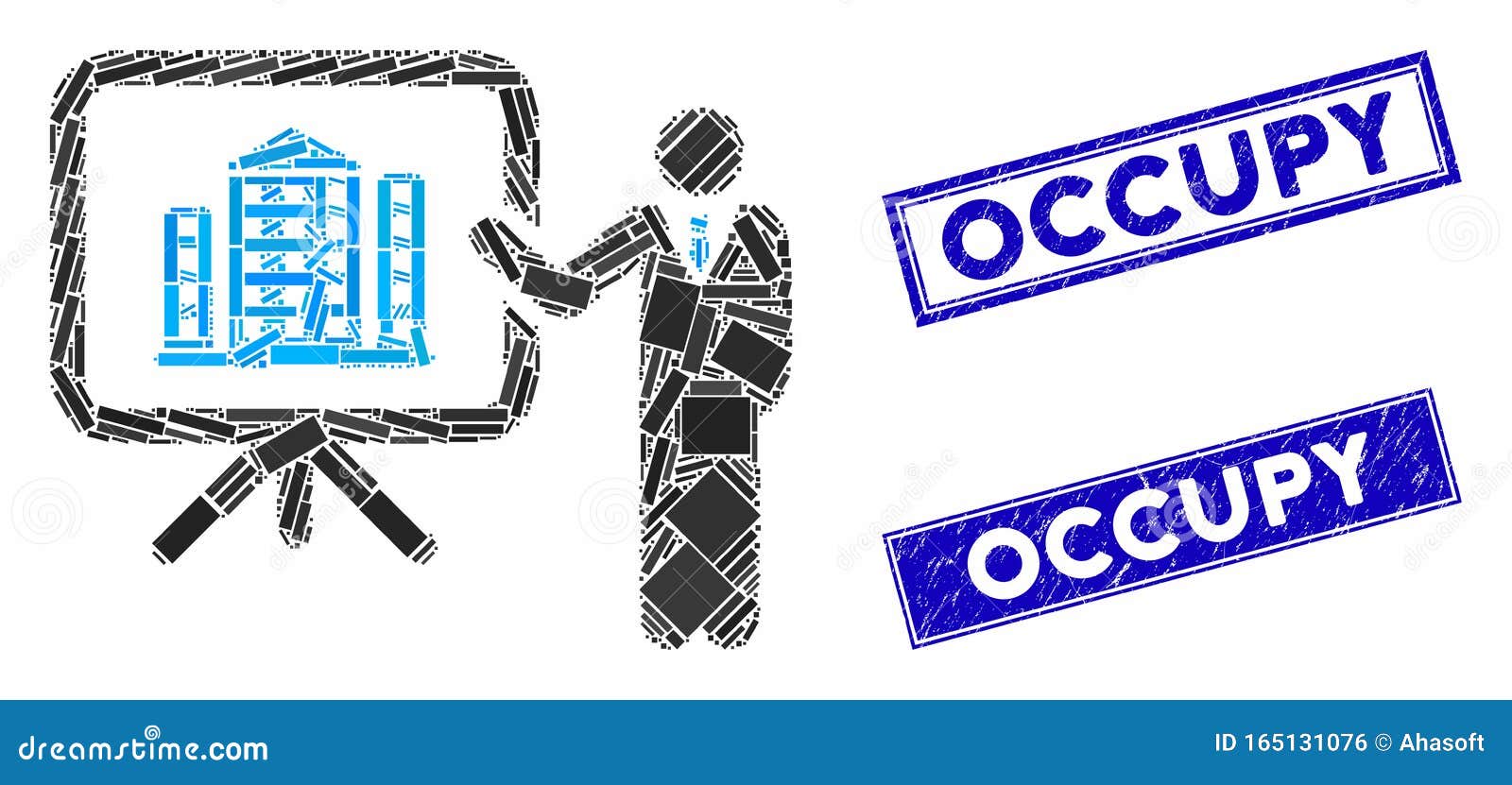 House Presentation Mosaic and Distress Rectangle Occupy Stamps Stock ...