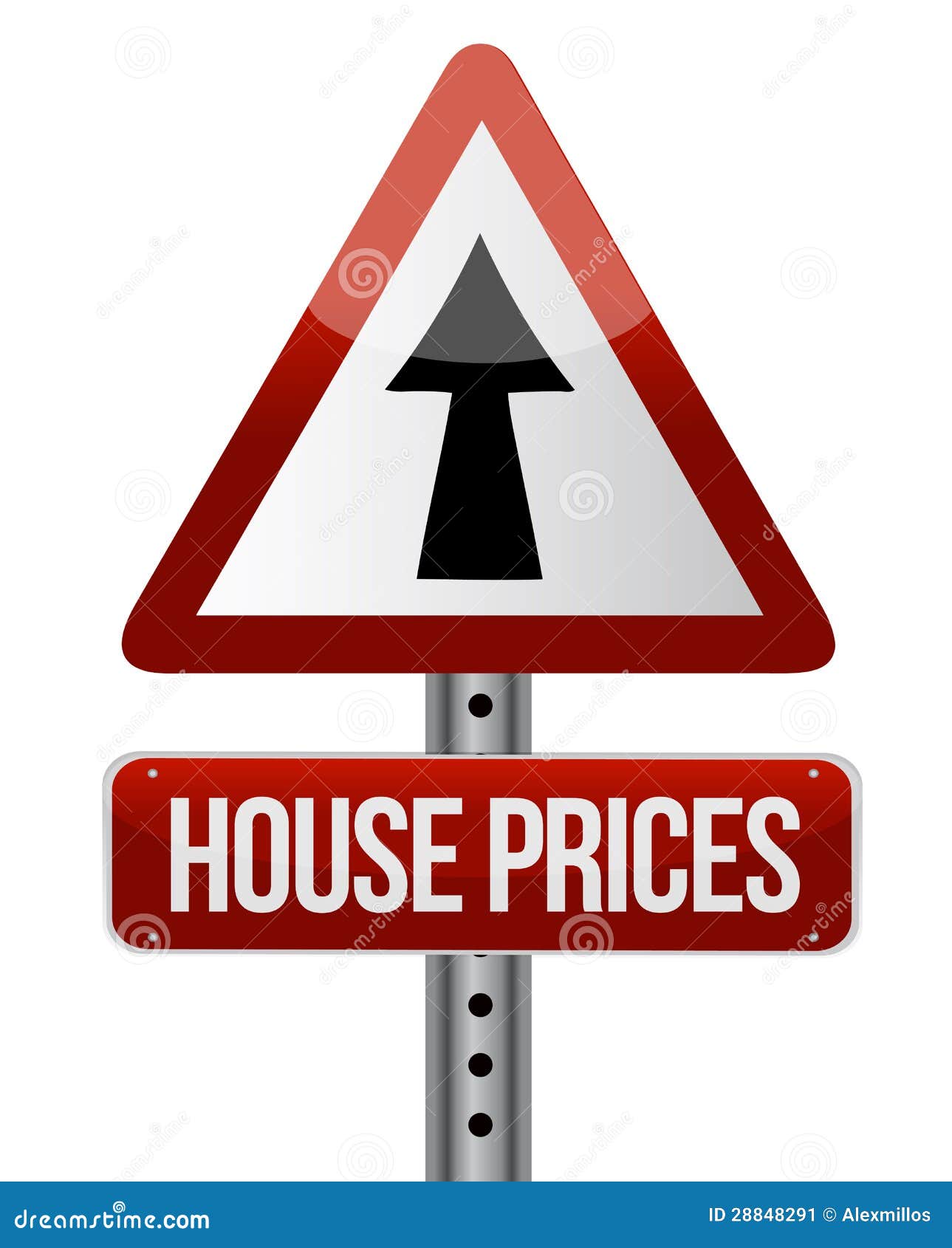 house prices rise sign stock illustration. Illustration of estate ...