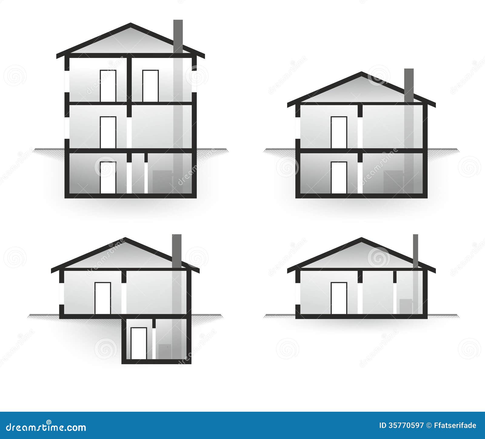 House profile stock illustration. Illustration of chimney - 35770597
