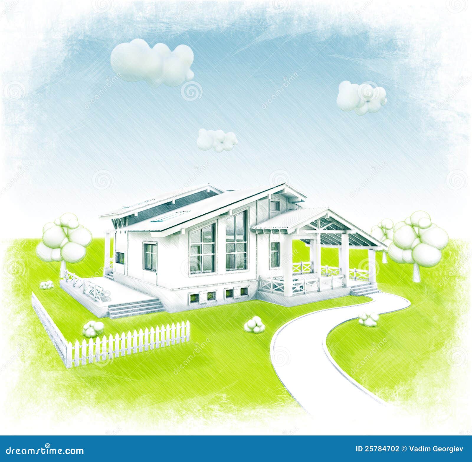 House project stock illustration. Illustration of blue - 25784702