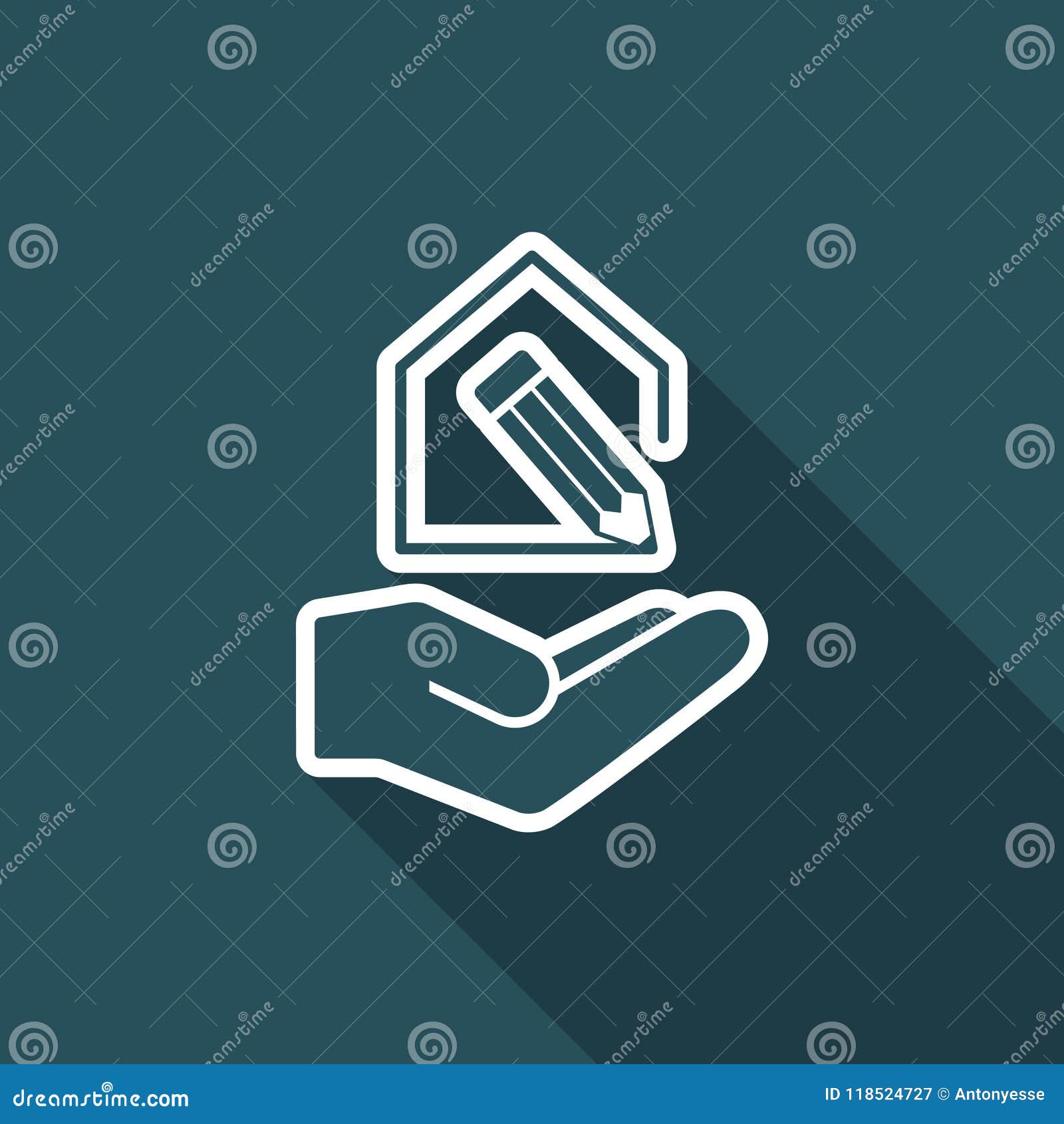 House Project Design- Minimal Modern Icon Stock Vector - Illustration ...