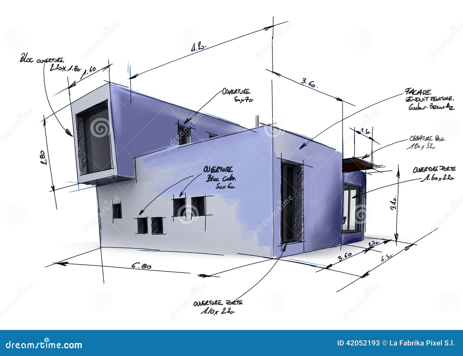 House project draft stock illustration. Illustration of building - 42052193