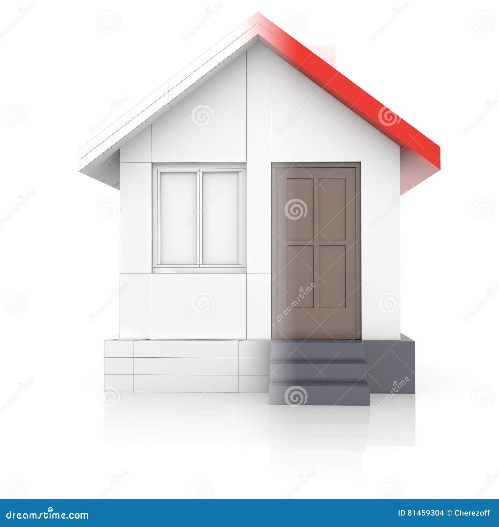 House Project. Drawing Turns into 3d Model Stock Illustration ...