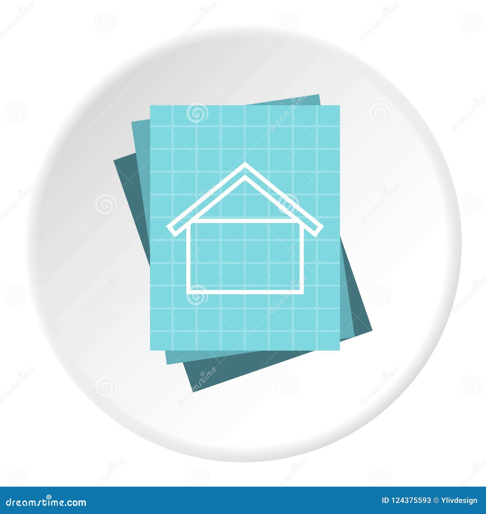 House Project Icon, Flat Style Stock Illustration - Illustration of ...