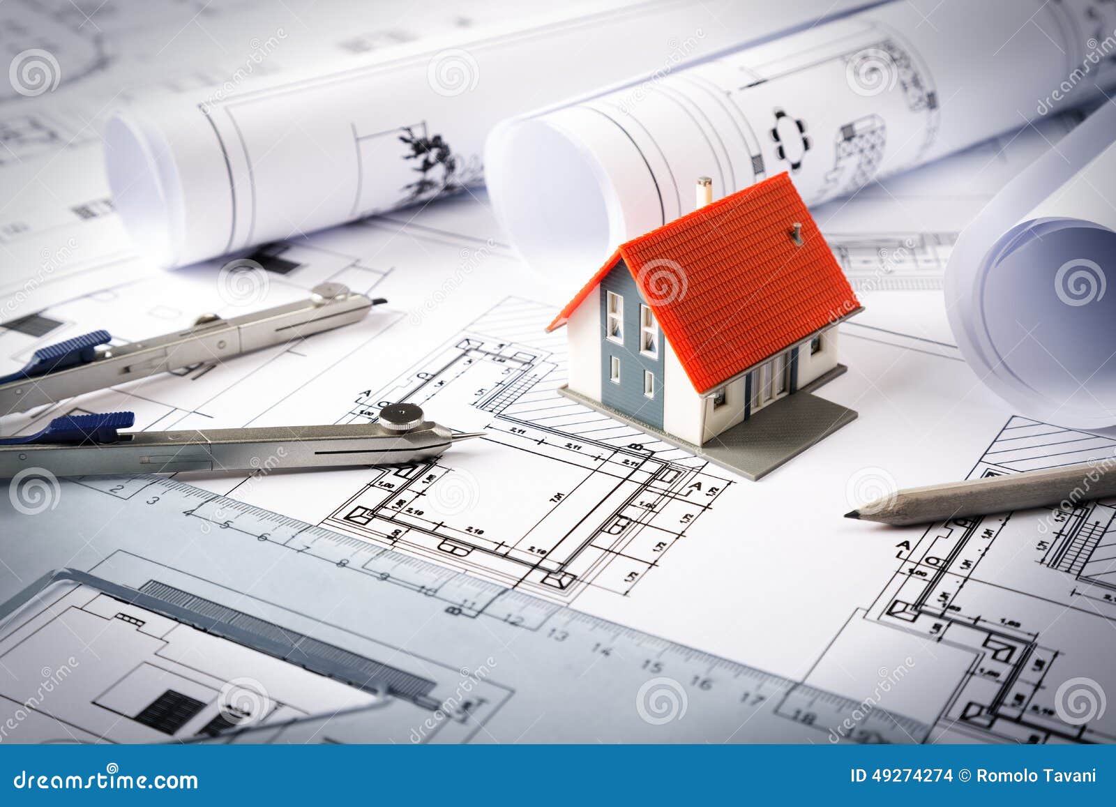 House project stock photo. Image of print, engineer, residential - 49274274