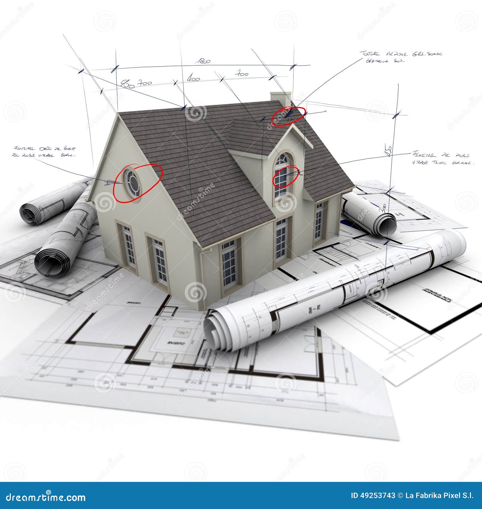 House Project Technical Details Stock Illustration - Illustration of ...