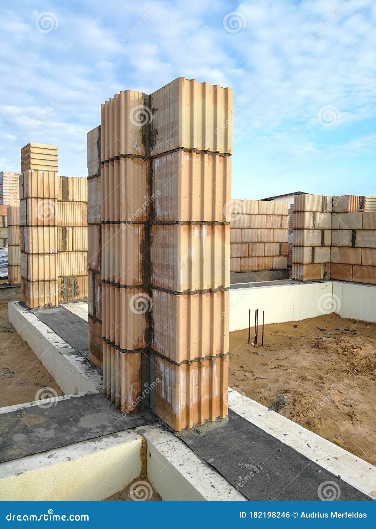 House Project Under Construction in Construction Site Stock Photo ...