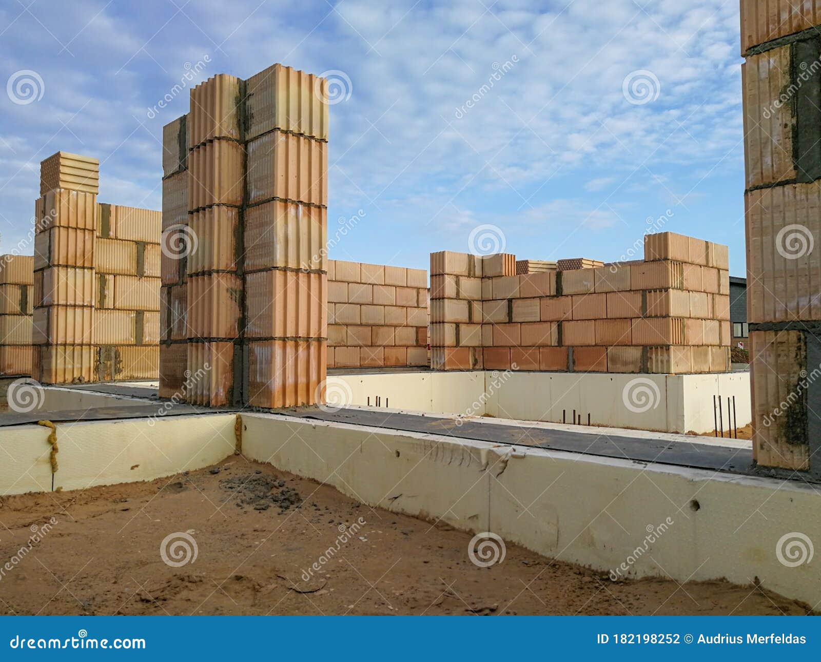 House Project Under Construction in Construction Site Stock Photo ...