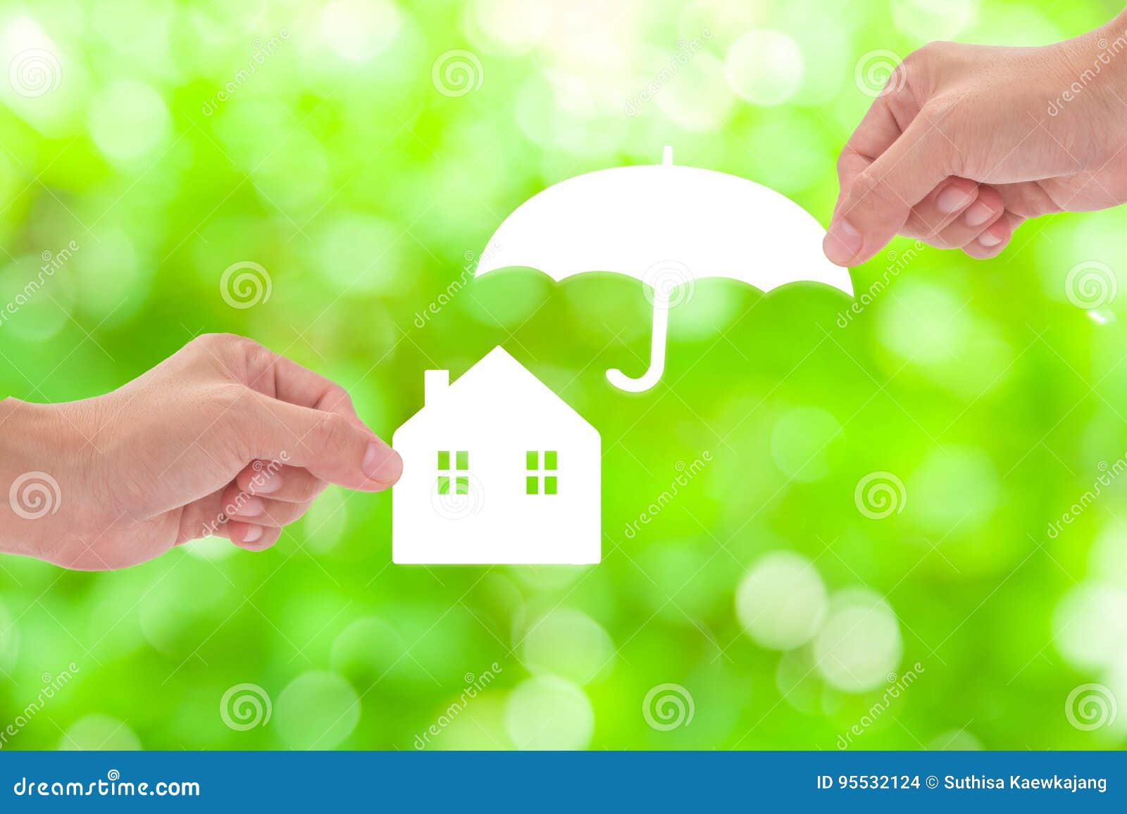 House Protection Concept - Human Hands Holding White Paper-cut. Stock ...