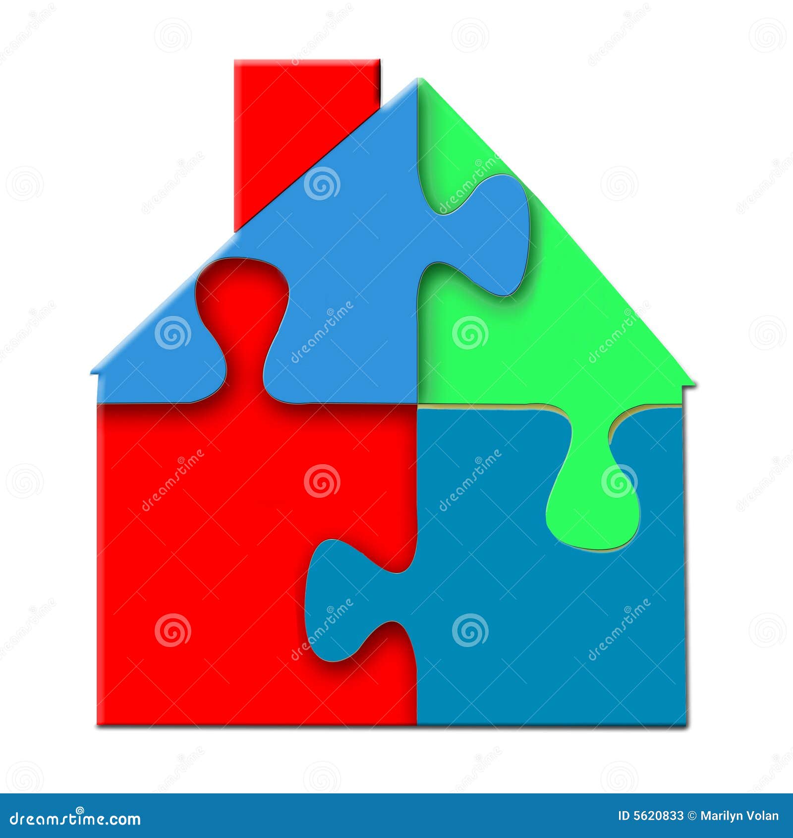 House Puzzle stock illustration. Illustration of connect - 5620833