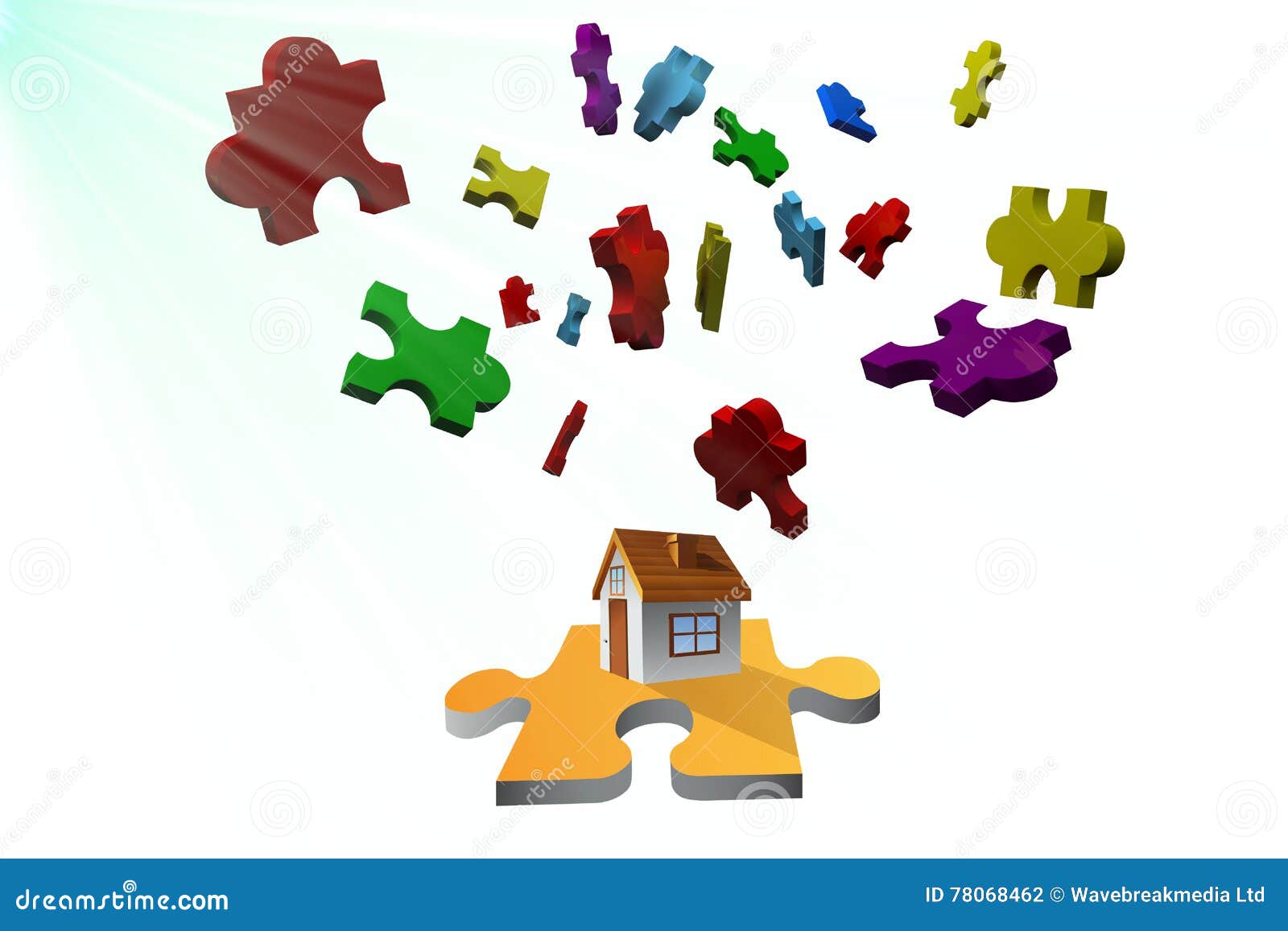 House and puzzle graphic stock illustration. Illustration of puzzle ...