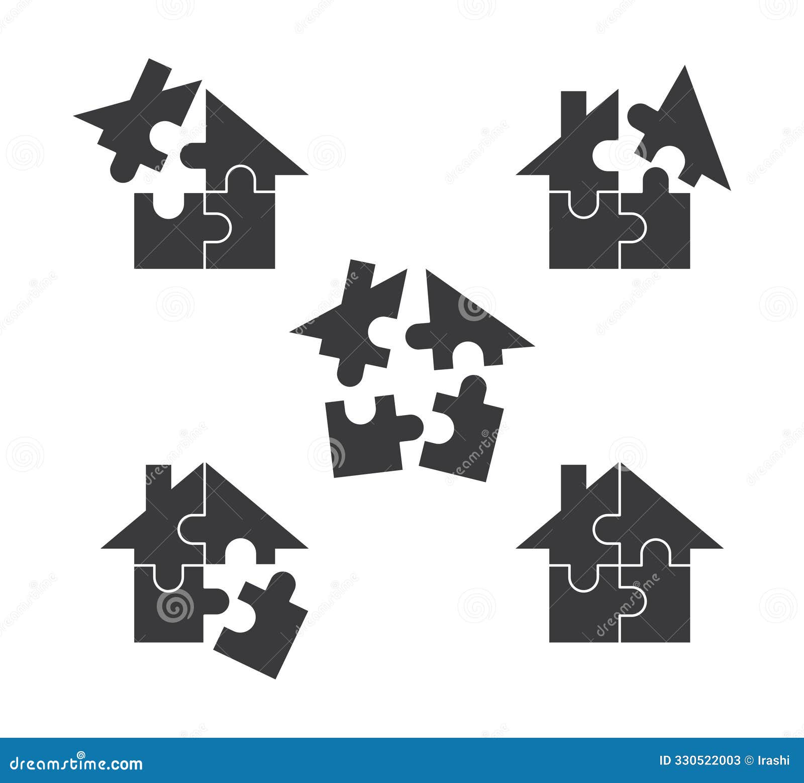 House puzzle icon stock vector. Illustration of game - 330522003