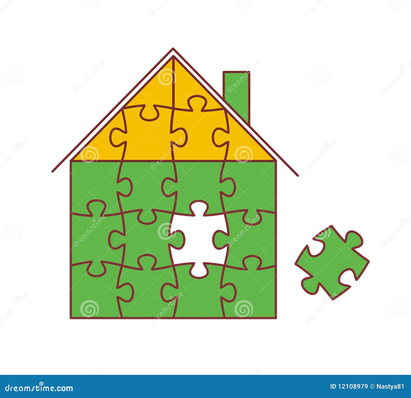 House From Puzzles Cartoon Vector | CartoonDealer.com #12108979
