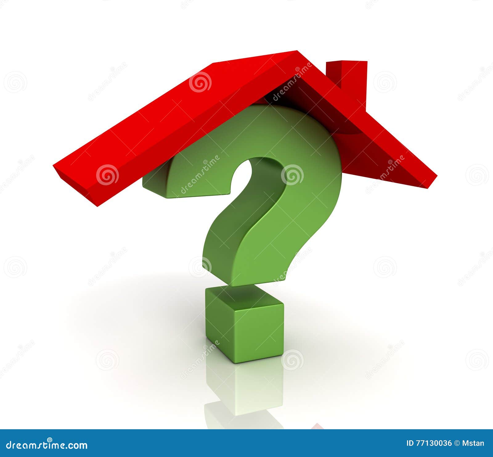 House Question Concept 3d Illustration Stock Illustration ...