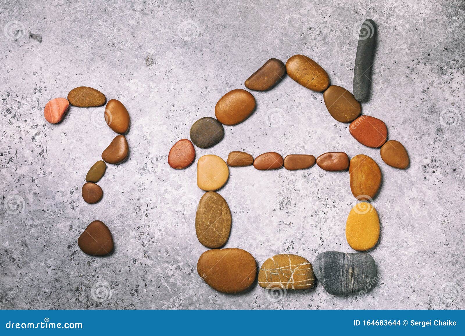 House and Question Mark Made of Stone. Stone House Price Stock Photo ...