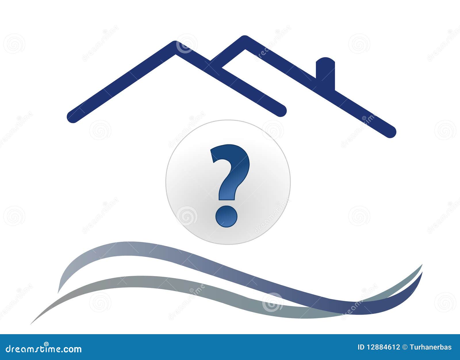 House question with wave stock vector. Illustration of logo - 12884612