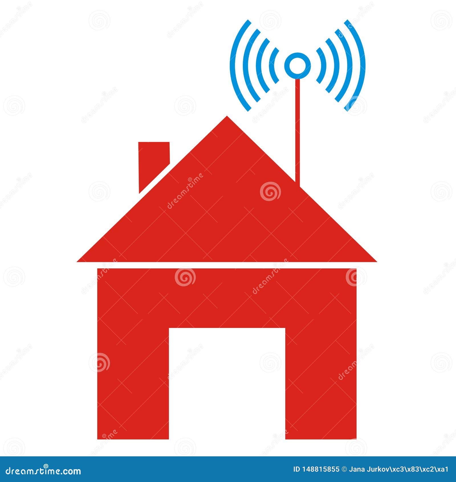 House and Radio Signal, Vector Icon Stock Vector - Illustration of ...
