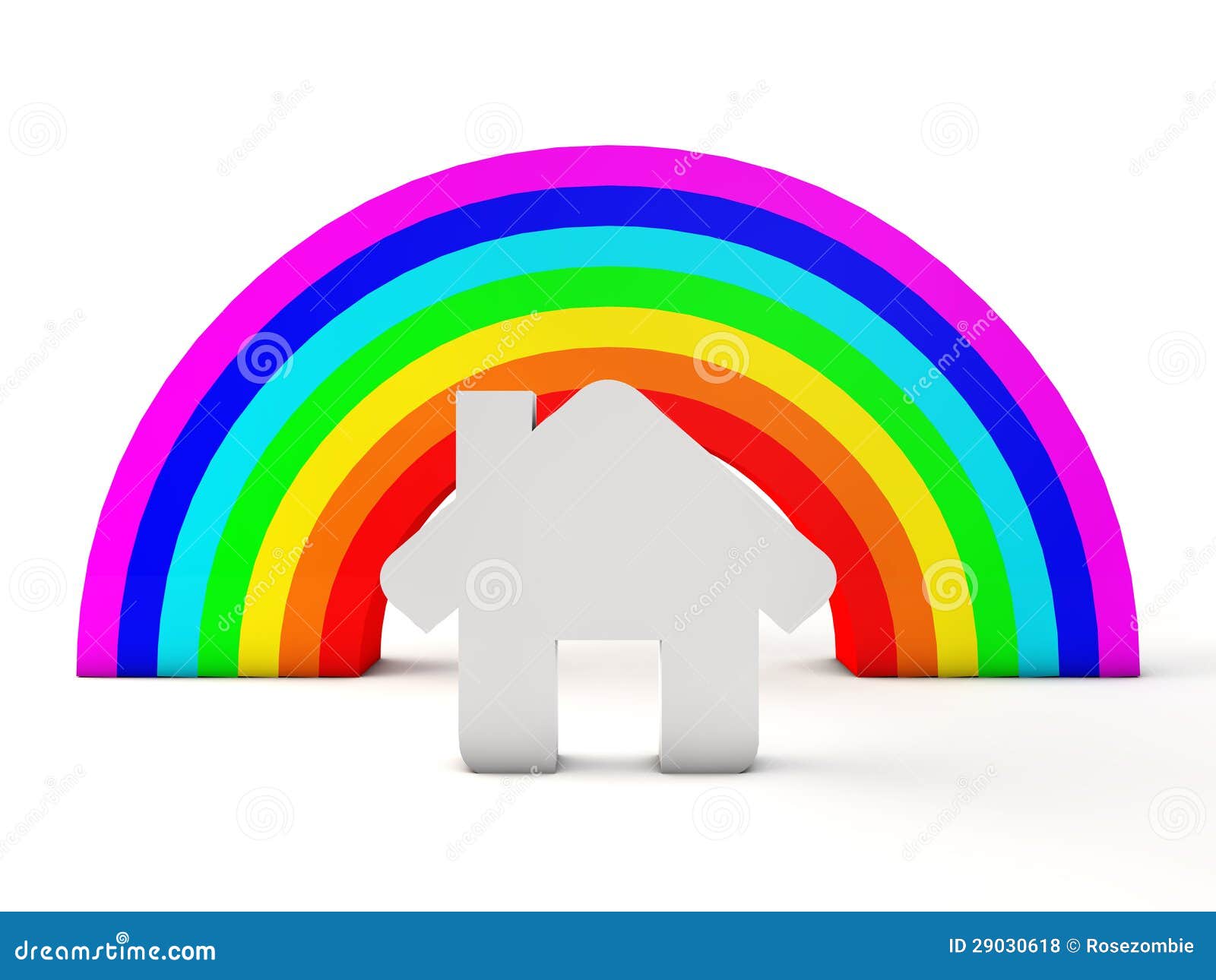 House and rainbow stock illustration. Illustration of flower - 29030618