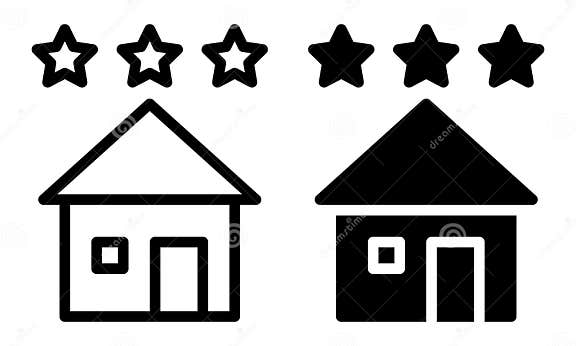 House Rating Icon with Outline and Glyph Style. Stock Vector ...