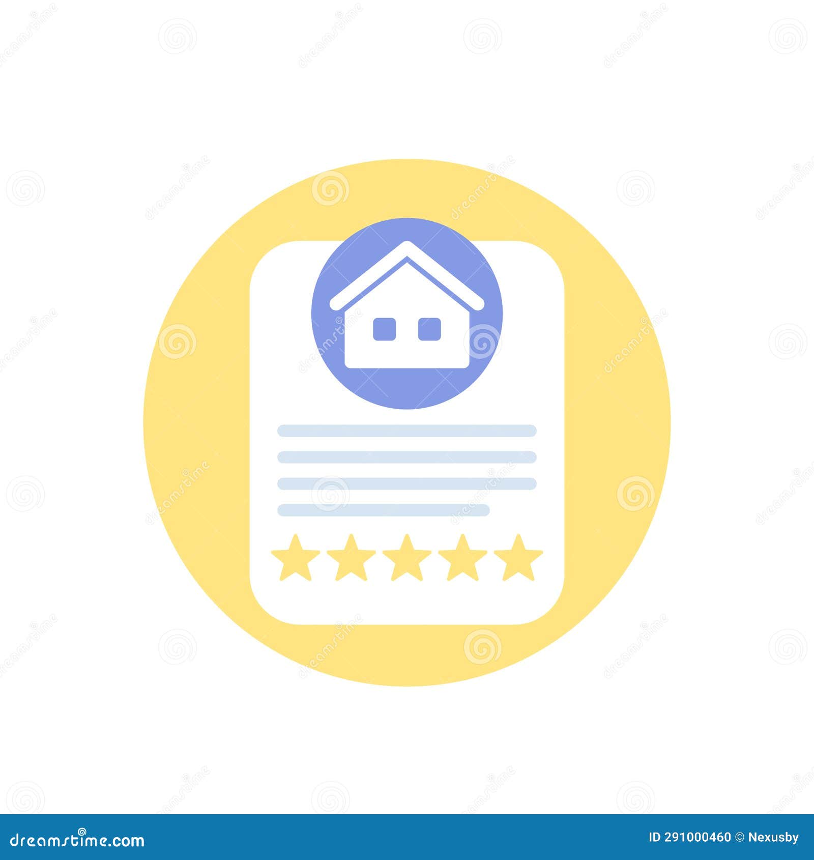 House Rating Icon, Flat Vector Stock Vector - Illustration of ...