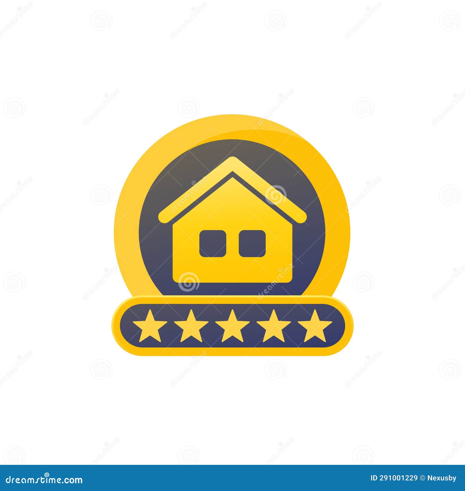 House Rating Icon with Stars, Vector Stock Vector - Illustration of ...