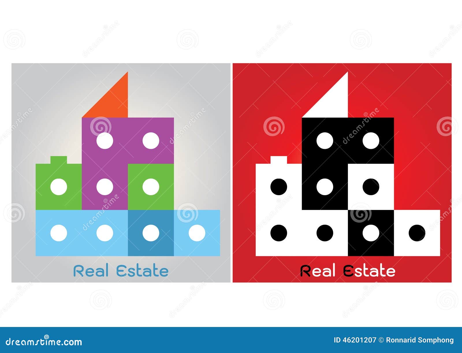 House Real Estate Abstract Box Logo Design. Stock Vector - Illustration ...