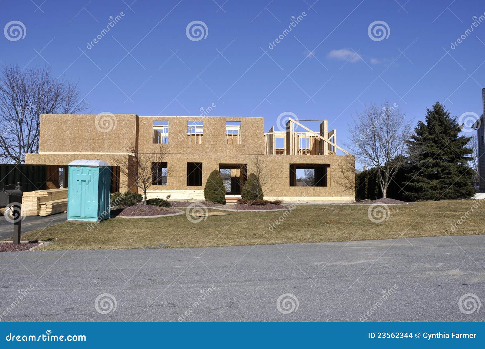 House rebuild stock photo. Image of frame, wood, home - 23562344