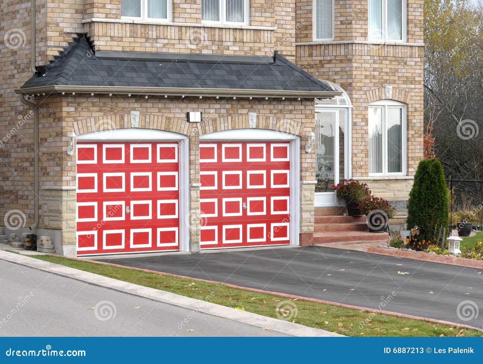 Checkered Red Double Garage Stock Photos - Free & Royalty-Free Stock ...