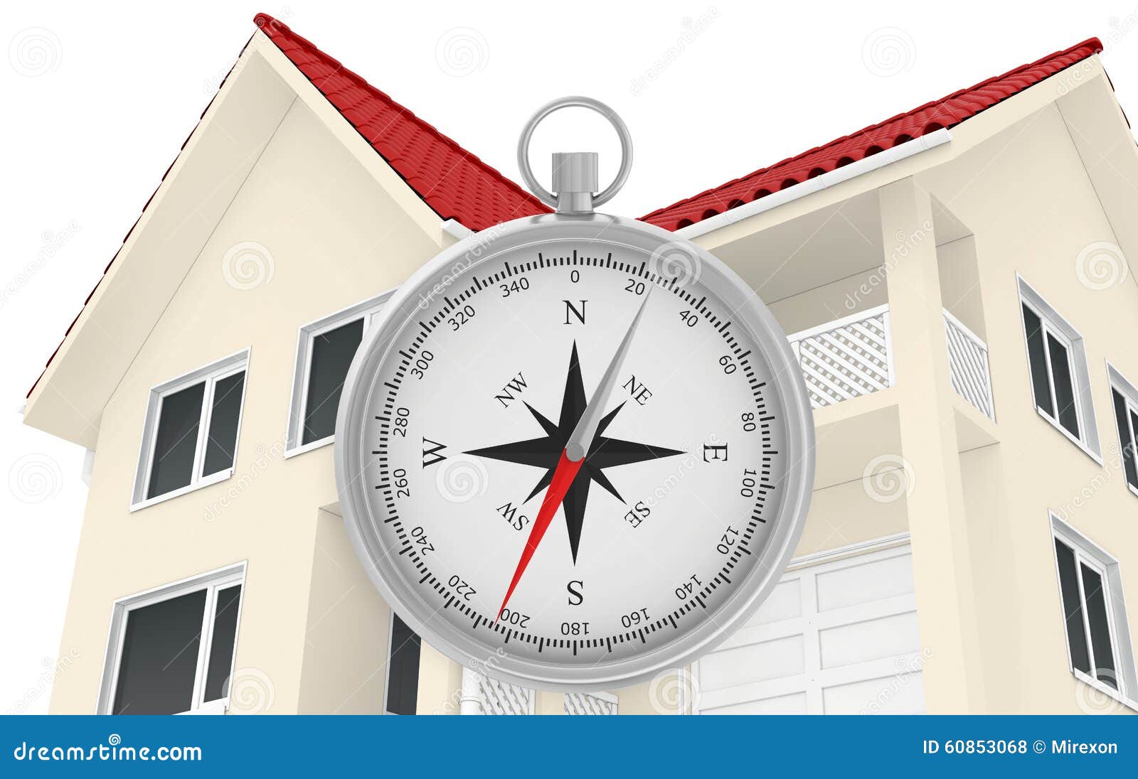 The House with Red Roof and Compass in the Stock Photo - Image of east ...