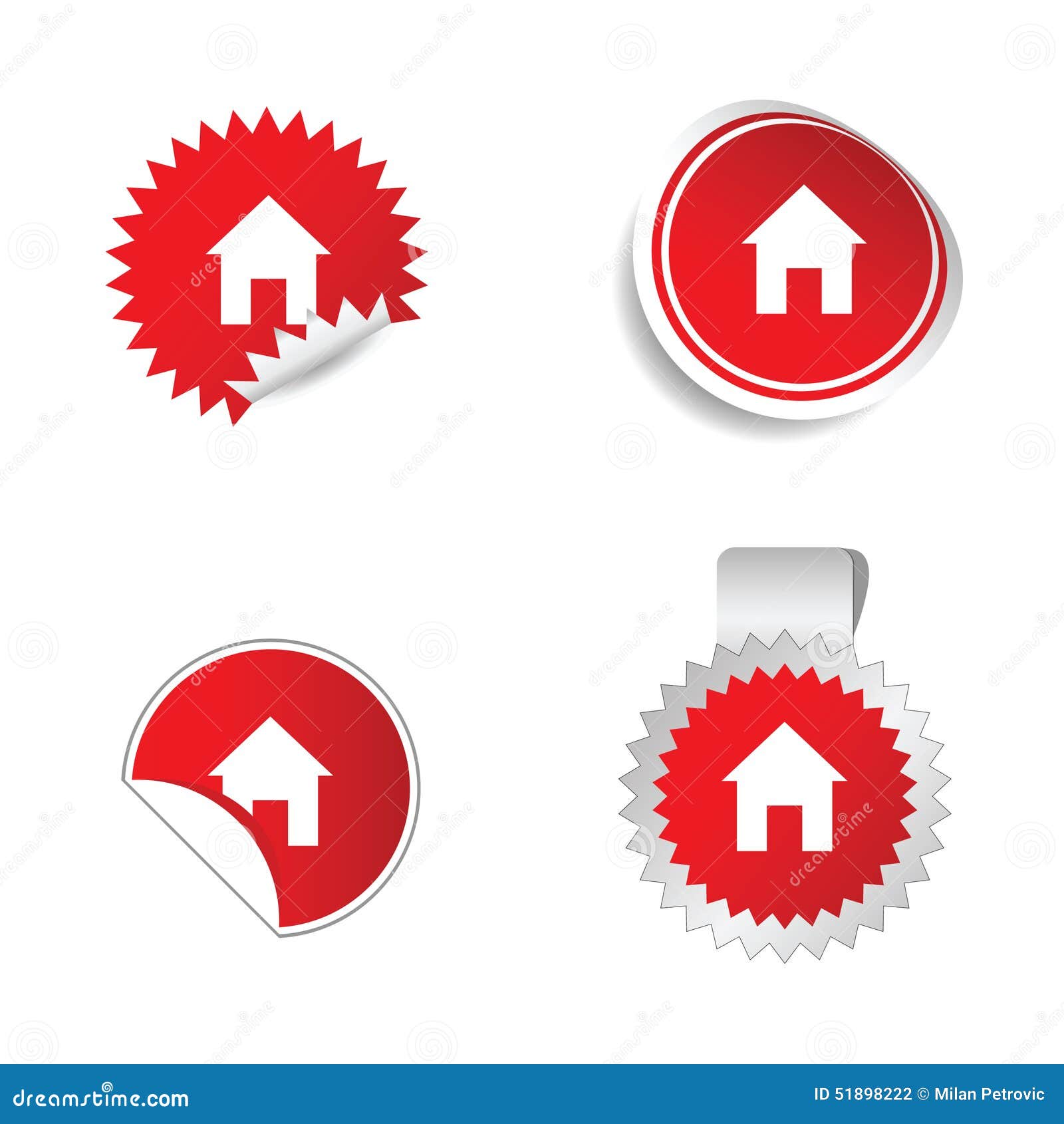 House red sticker stock vector. Illustration of building - 51898222
