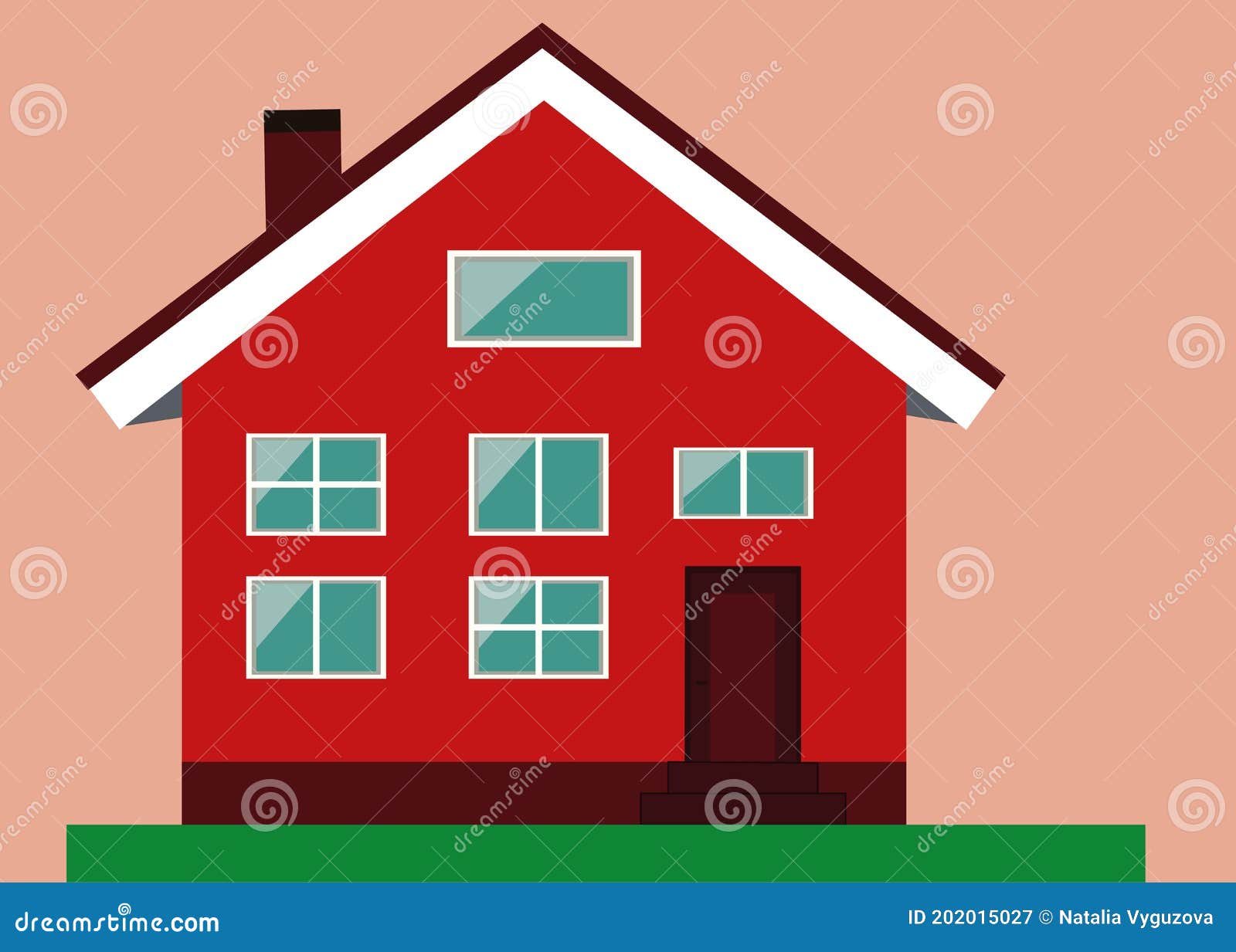 The House is Red. Vector Image. Stock Vector - Illustration of cartoon ...