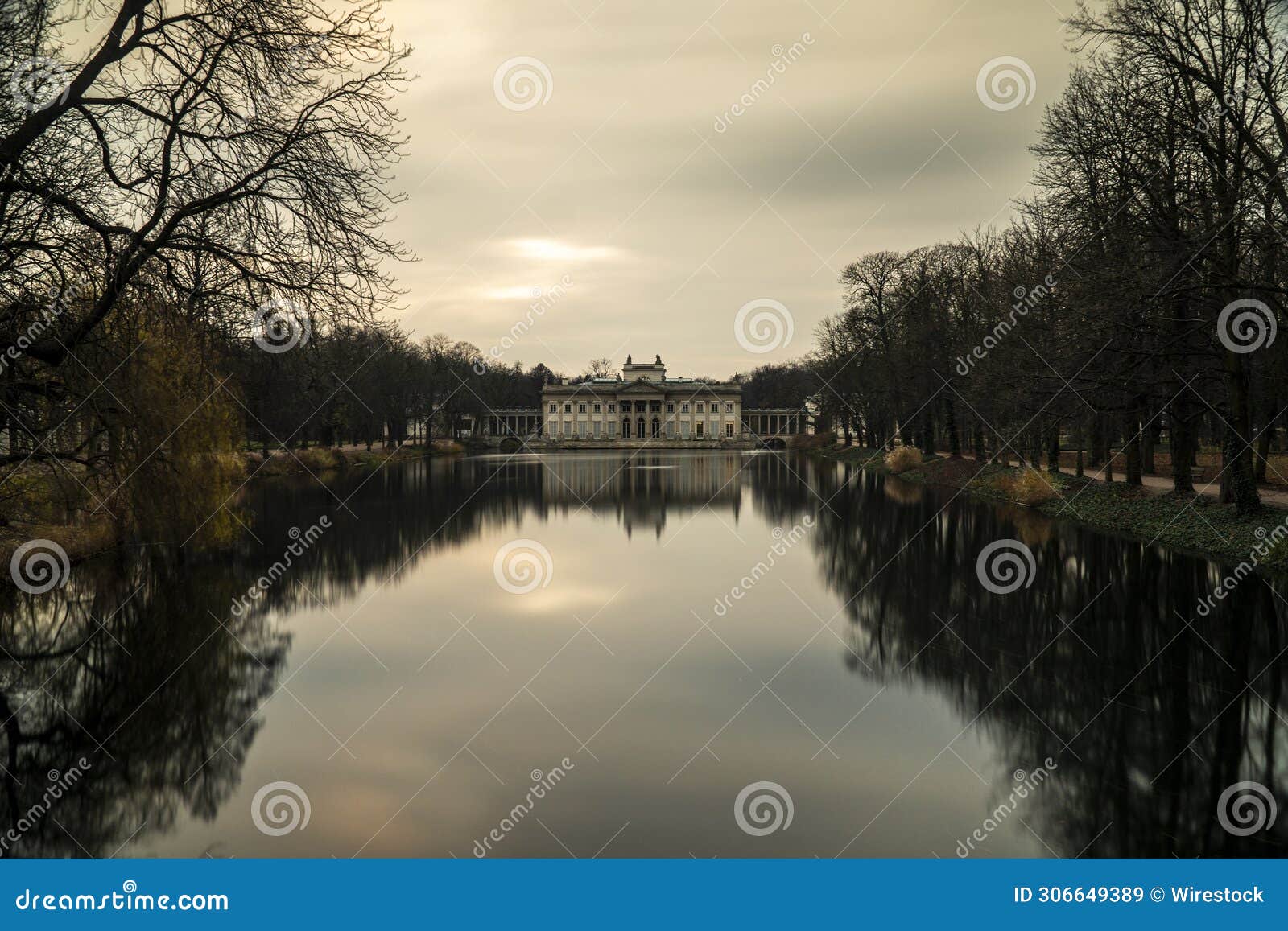 This is a Reflection in the Water of a House on the Lake Stock Image ...